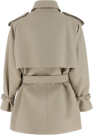 Max Mara Double-Breasted Cotton Trench Coat - Beige