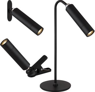 Globo Lighting LED Klemmlampe Tischleuchte Akku Schreibtischlampe dimmbar Wandleuchte Taschenlampe, mit Ladekabel, 1W 10lm warmwei&szlig;, LxBxH 26x12,4x33,5 cm