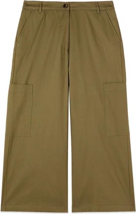 Oltre Femme, Pantalons, Vert, Taille: 48 FR Pantalon cargo cropped