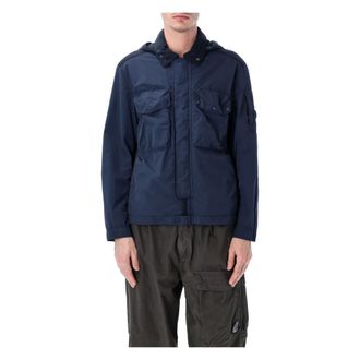 C.P. Company C.p. Company, Homme, Vestes, Bleu, Taille: XL Flatt Nylon Overshirt