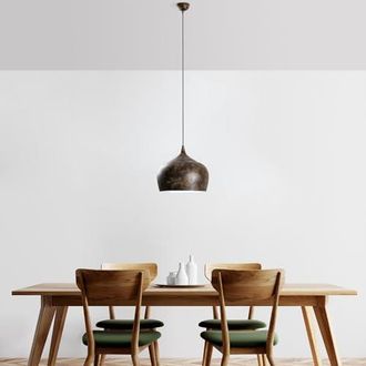 Opviq Elegant Adjustable Chandelier, Antiquation Finish, &Oslash;28 cm, Height 36-125 cm | Metal Body, 1 x E27 Socket, 90 cm Cable | Perfect for Modern Spaces