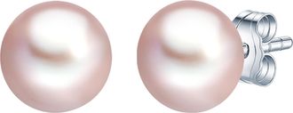 Valero Pearls Damen-Ohrstecker Hochwertige S&uuml;&szlig;wasser-Zuchtperlenca. 7 mm Button Fliederfarben 925 Sterling Silber - Perlenohrstecker mit echten Perlen