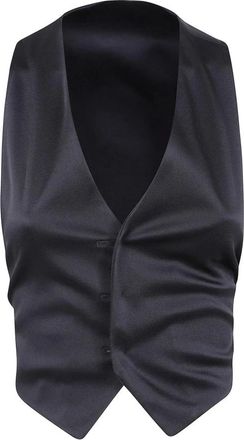 Ann Demeulemeester Femme, Vestes, Noir, Taille: 38 FR Classic Satin Vest