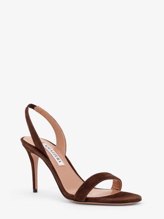 Aquazzura Womens Sandals So Nude Brown Suede