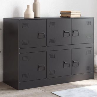 vidaXL Buffet noir 99x39x73 cm acier - Vidaxl