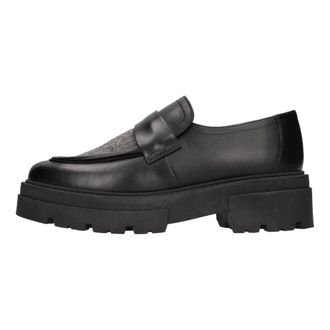 Fabiana Filippi Lederloafer mit Strasssteinen - - Shoes - Damen - Schwarzk - 41 EU