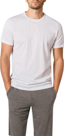 Hanro Herren T-Shirt weiß Jersey-Baumwolle unifarben