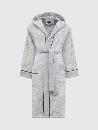 Philipp Plein Peignoir &agrave; capuche en &eacute;ponge de coton et logo jacquard