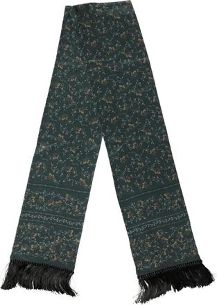 Dolce & Gabbana Homme, Accessoires, Multicolore, Taille: ONE Size Foulard en soie &agrave; motif floral et franges