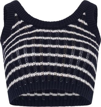 Red Valentino Femme, Pulls, Bleu, Taille: 36 FR Striped Short Top