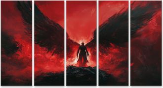 Islandburner Prime Bild auf Leinwand Dunkler Engel-Wandbild für Gothic-Fans im Wohnzimmer Bilder Wandbilder Poster