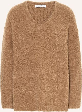 Max Mara Kamelhaar-Pullover Pantera Aus Bouclé braun