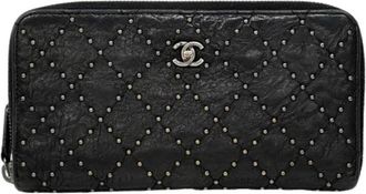 Chanel Portefeuille Pre-owned en cuir - Femme - Pre-owned - Noir - Taille: ONE Size