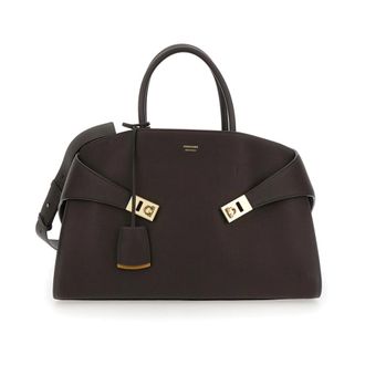 Ferragamo Femme, Sacs, Brun, Taille: ONE Size Hug Bicolor Handbag