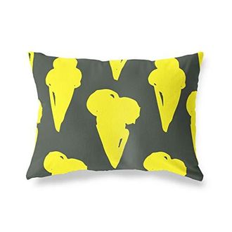 Bonamaison Le Jardin du Lin Kissen Zierkissenbezug Neongelb-Rauch Kissenbezug, Weich Bequem, Für Zuhause Autos Büro Sofa Wohnzimmer Couch Schlafzimmer Dekor, 35x