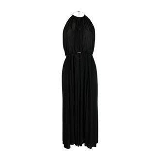 Miu Miu Schwarzes Organzine Midi-Kleid - - Dresses - Damen - Schwarzk - M