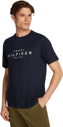 Tommy Hilfiger Herren T-Shirt Kurzarm Big Regular Fit, Blau (Desert Sky), XS
