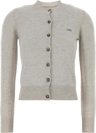 A.P.C. A.p.c., Femme, Pulls, Gris, Taille: 36 FR Cardigan Rosa