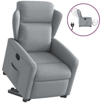 vidaXL Relaxsessel mit Aufstehhilfe Hellgrau Stoff - Vidaxl
