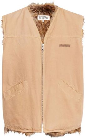 Maison Margiela débardeur bordé de fourrure artificielle - Tons neutres