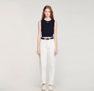 Sandro Pull court sans manches en maille