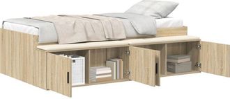 vidaXL Cadre de lit avec rangement Chêne sonoma 90 x 190 cm Vidaxl