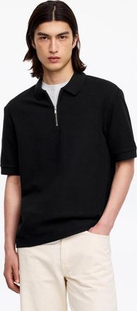 Arket Poloshirt Mit Rei&szlig;verschluss -Schwarz