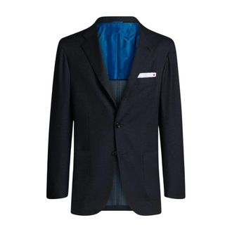 Kiton Pure Cashmere Single-breasted Jacket - - Jackets - Herren - Blau - 2XL