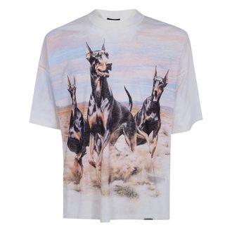 Represent Represent, Homme, Tops, Blanc, Taille: M Western Dobermans T-Shirt