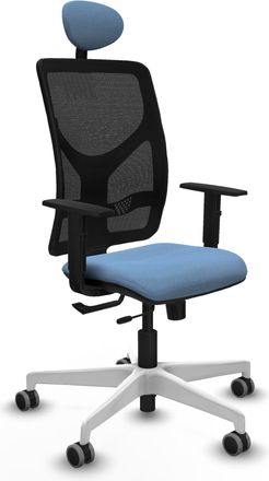 Piqueras y Crespo Call Center Stuhl mit 1D-Armlehnen, h&ouml;henverstellbarer Lendenwirbelst&uuml;tze und festem Kopfteil, ausgestattet mit Syncro/Traslack und Schneideschaum, Sc