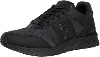 Emporio Armani Homme Baskets &Agrave; Logo en Maille, Triple Black, 40.5 EU