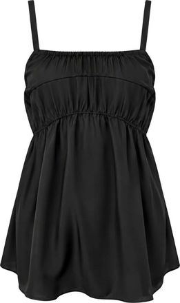 Tela D&eacute;bardeur effet satin&eacute; - Femme - Tops - Noir - Taille: 40 FR