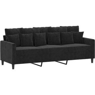 vidaXL vidaXL 3-Sitzer-Sofa Schwarz 180 cm Samt