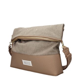 Maison Margiela Womens Beige Fabric Shoulder Bag