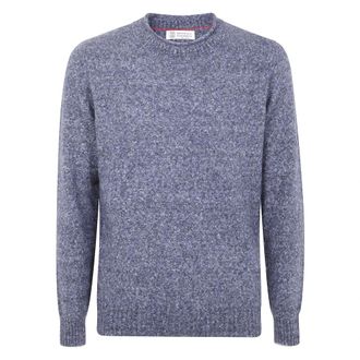 Brunello Cucinelli Pull D&eacute;contract&eacute; en Tricot - Homme - Pulls - Bleu - Taille: XL