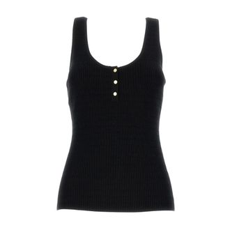 Elisabetta Franchi Femme, Tops, Noir, Taille: 42 FR Micro-braided Knit Top