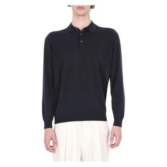 Drumohr Langarm Poloshirt - - Tops - Herren - Blau - M