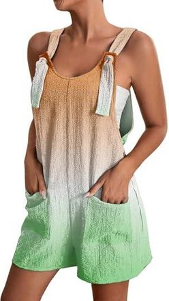 Generic Robe Longue Femme Cocktail Short Cargo pour Femmes, Combinaison dégradée sans Manches à la Mode Tenue De SoiréE Femme Chic (Orange, XXXL)