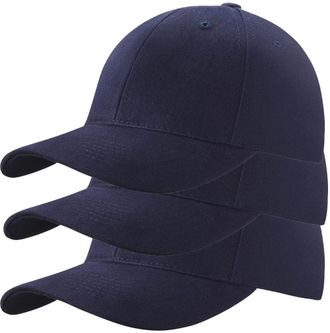 4sold 3 Pack Baseball Cap f&uuml;r M&auml;nner Frauen 100% Baumwolle Baseball Cap Sport Casual Einfarbig Sonnenhut H&uuml;te Messing Polo Stil Klassisch, Farbset 9, One Si