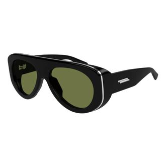 Bottega Veneta unisex, Accessoires, Noir, Taille: 58 MM Noir/Vert Lunettes de soleil Bv1362S