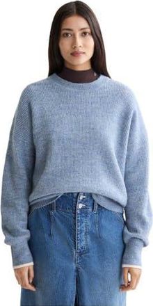 Scotch & Soda Pull &agrave; col Rond Pelucheux pour Femme, Denim d&eacute;lav&eacute; m&eacute;lang&eacute; U979, S