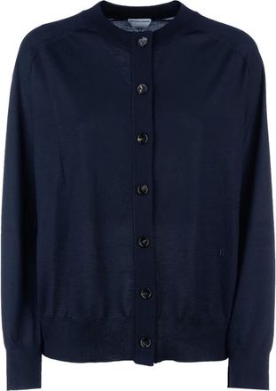Bottega Veneta Femme, Pulls, Bleu, Taille: 38 FR Gilet Boutonn&eacute; &agrave; Manches Longues