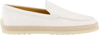 Tod's Femme, Chaussures, Blanc, Taille: 40 EU Mocassin Rafia Blanc