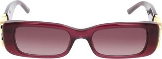 Balenciaga Dynasty Rechteckige Sonnenbrille - - Accessories - Damen - Rot - ONE SIZE