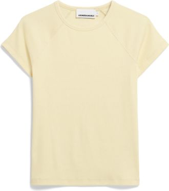 Armedangels Damen RIPP-T-Shirt aus Bio-Baumwoll Mix HANJAA Fitted Early Yellow