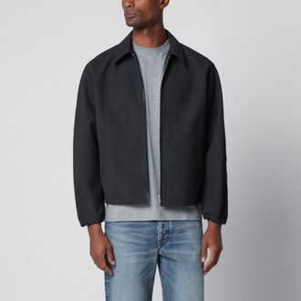 Auralee Anthrazitgraue Woll-Blousonjacke mit Rei&szlig;verschluss