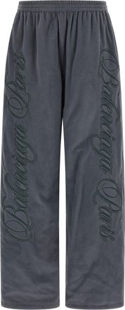 Balenciaga Reversible Cursive Embroidery Joggers - Black