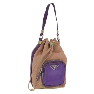 Prada Pre-owned Nylon Bucket Bag - - Pre-owned - Damen - Beige - ONE SIZE