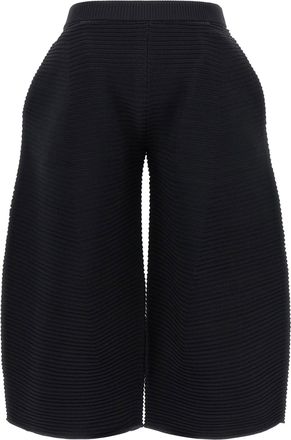 Issey Miyake Corrugated Knit Trousers - Black