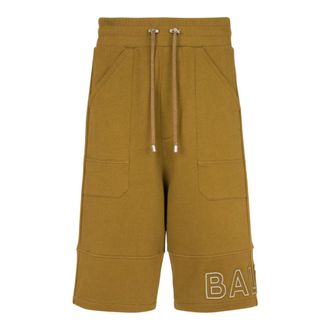 Balmain Bermuda-Shorts aus &Ouml;ko-Baumwolle mit reflektierendem -ogo - - Shorts - Herren - Gr&uuml;n - M